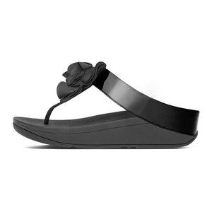 Fitflop | Shoes | Fitflop Black Florrie Sandal Floral Women 9 | Poshmark